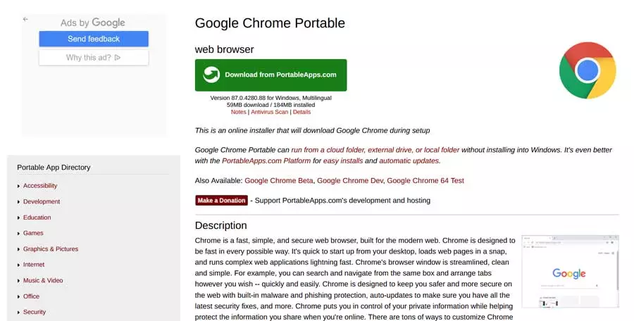 Chrome portátil