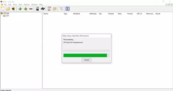 Recompactando arquivo com AZip