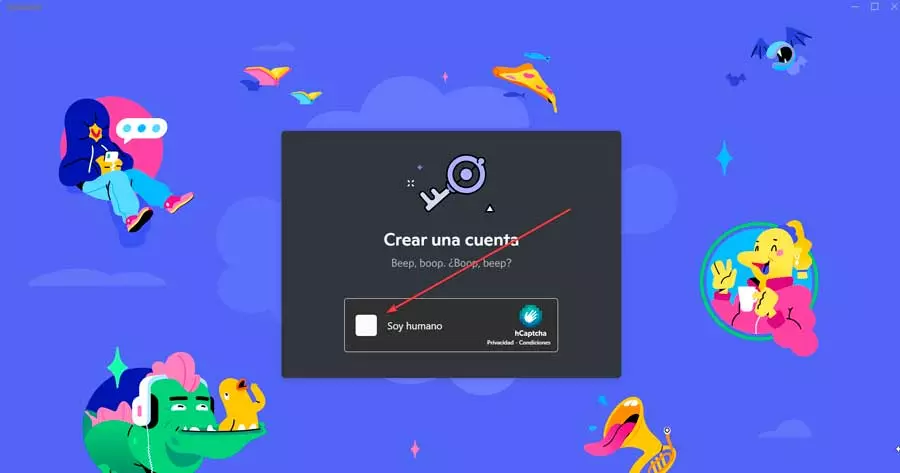 Discord ដោះសោ Captcha