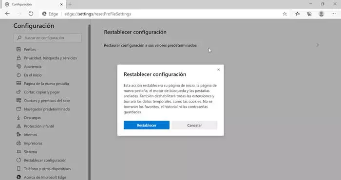 Resetujte postavke u Edge