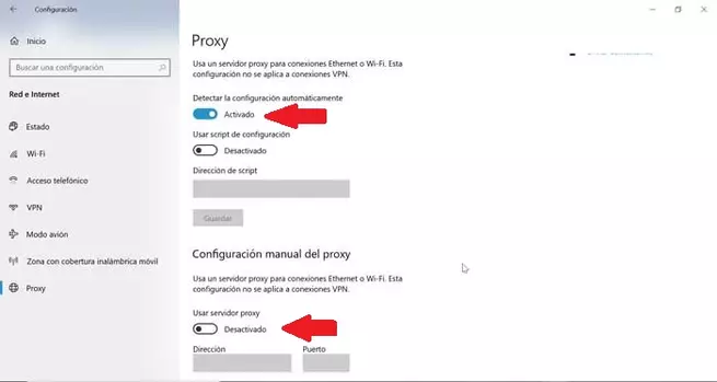 Configurazione e proxy