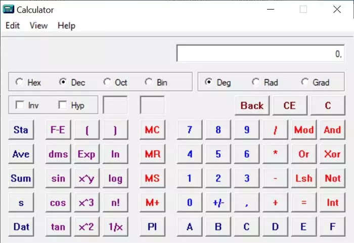 Calculatora Windows-ê ya klasîk