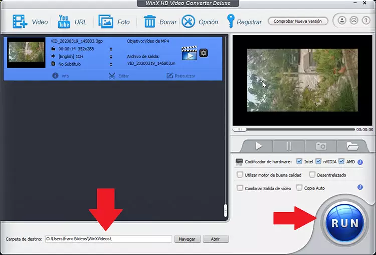 WinX Video Converter перетворює відео
