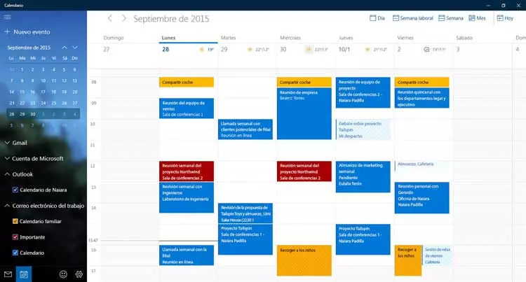 E-mail en agenda