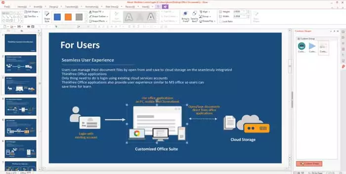 Editor grafico ThinkFree per ufficio