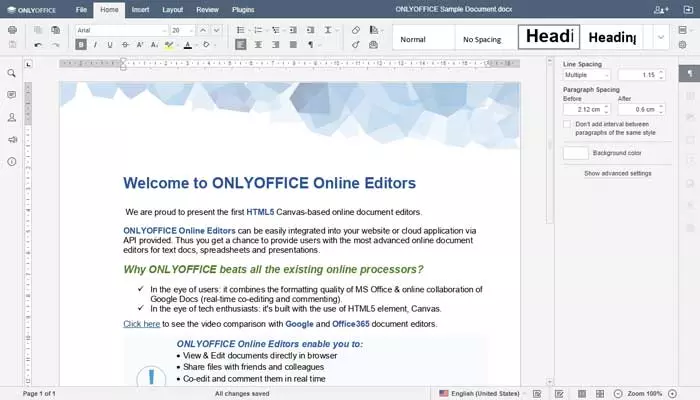 OnlyOffice Уредувач на текст