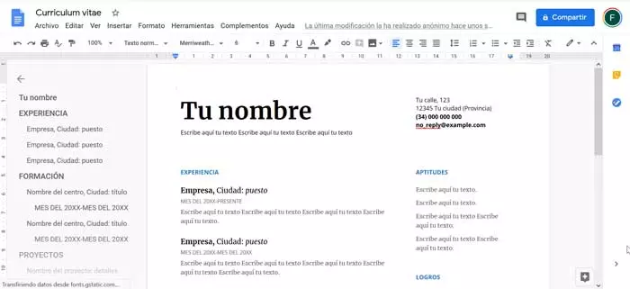 Google docs word processor