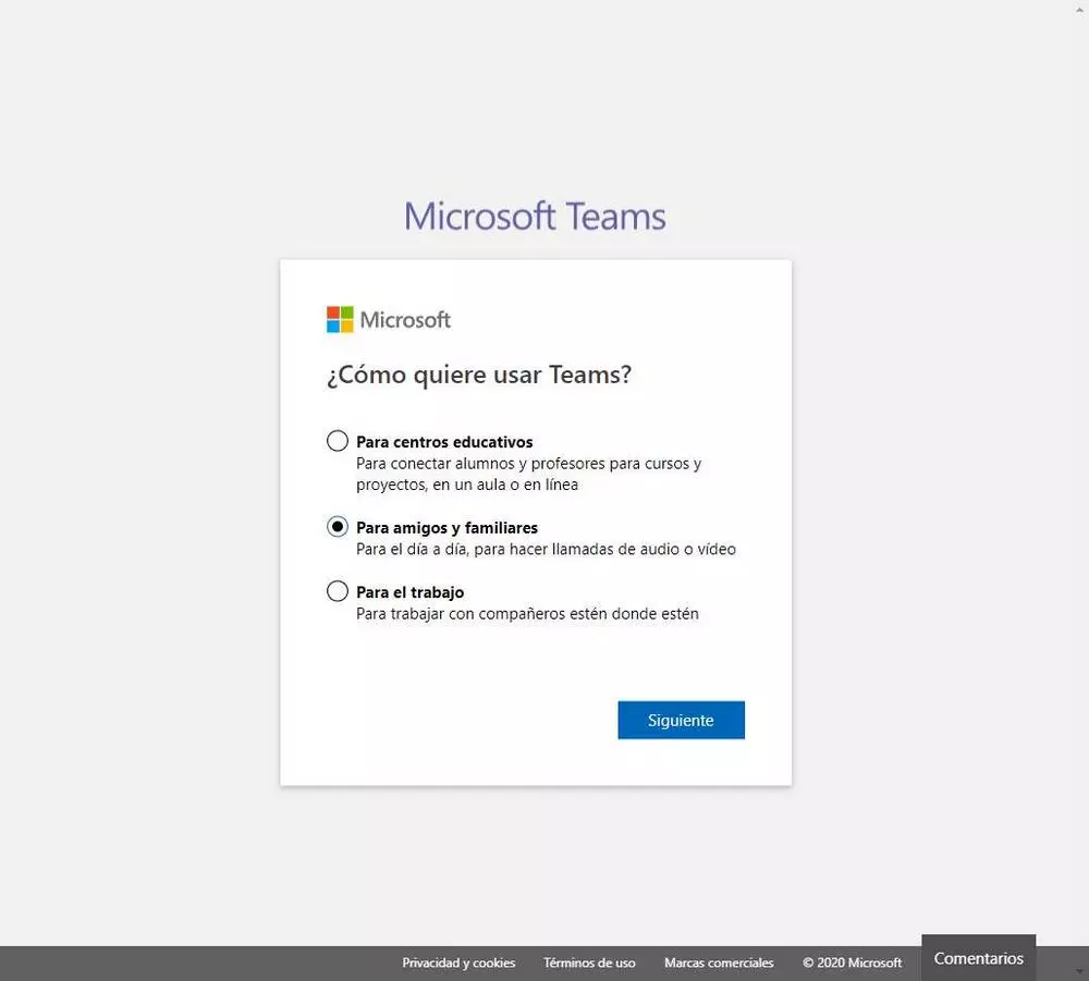 Hasi saioa Microsoft Teams