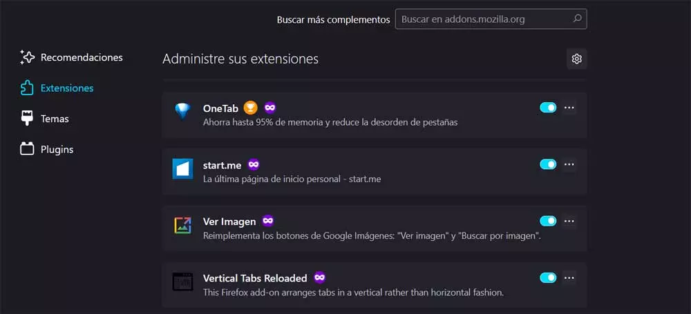 extensións ferefox