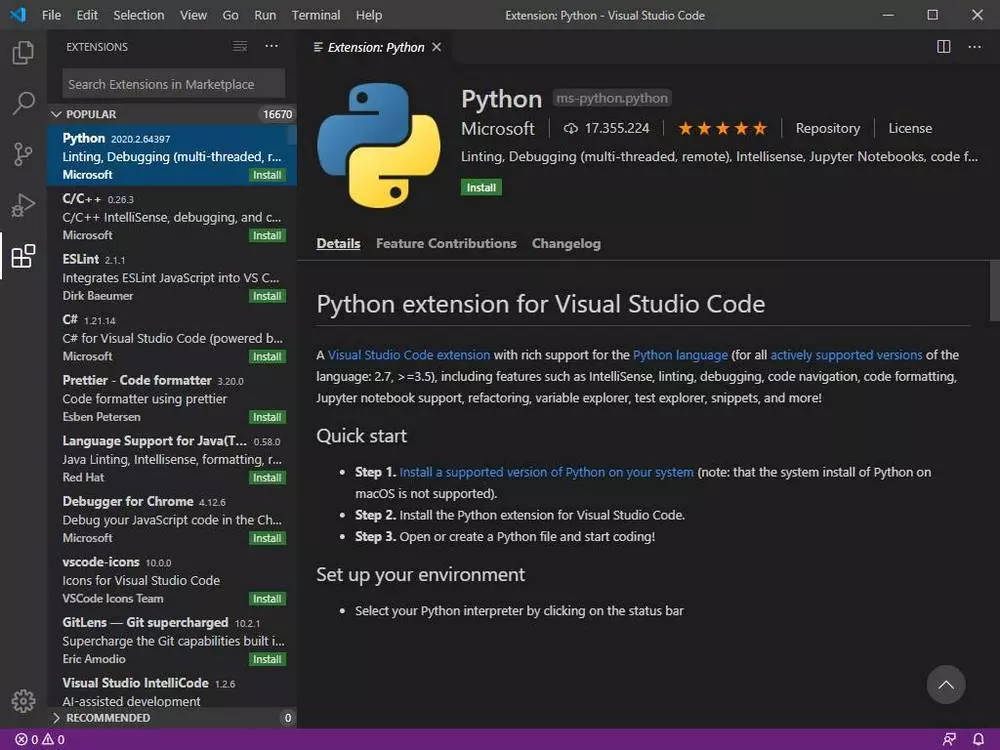 Visual Studio 코드 - 확장 1