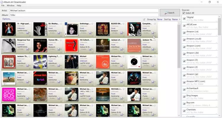 Risultato della ricerca di Album Art Downloader