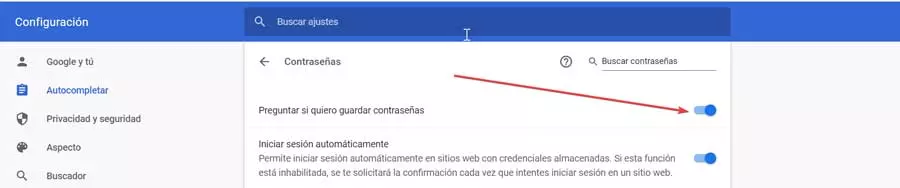 Chrome beere boya Mo fẹ fi awọn ọrọ igbaniwọle pamọ