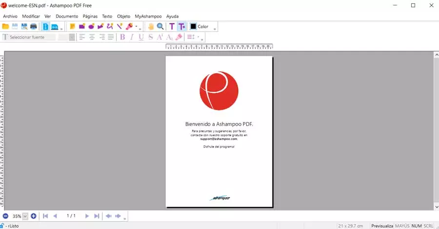 Ashampoo PDF Senpaga interfaco