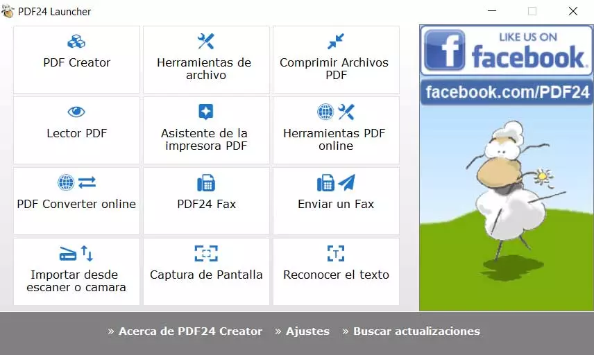 Interfaco de PDF24 Creator