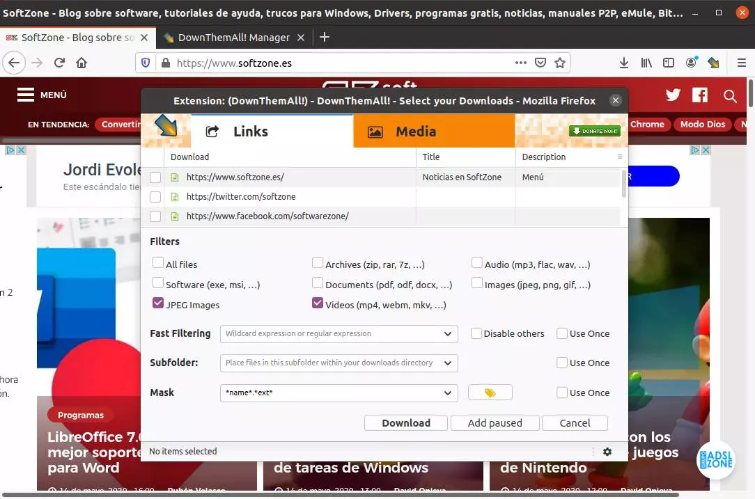 DownThem: كل متصفح Firefox Ubuntu