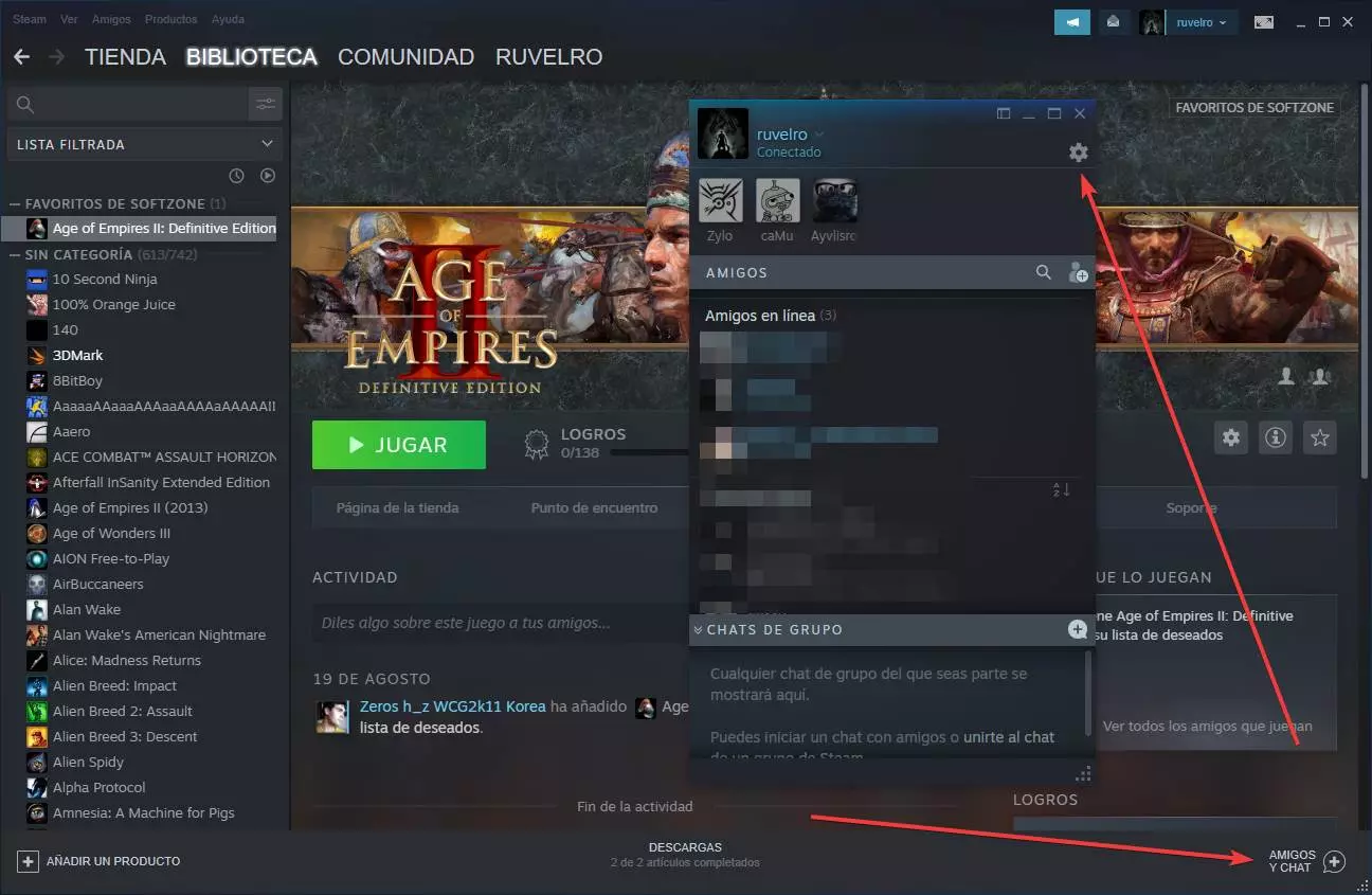 Steam - Öppna chattalternativ