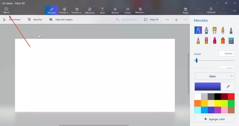 Paint 3D Menu