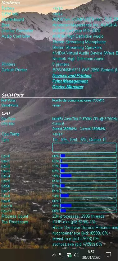 Desktop Info - qabaqcıl rejim