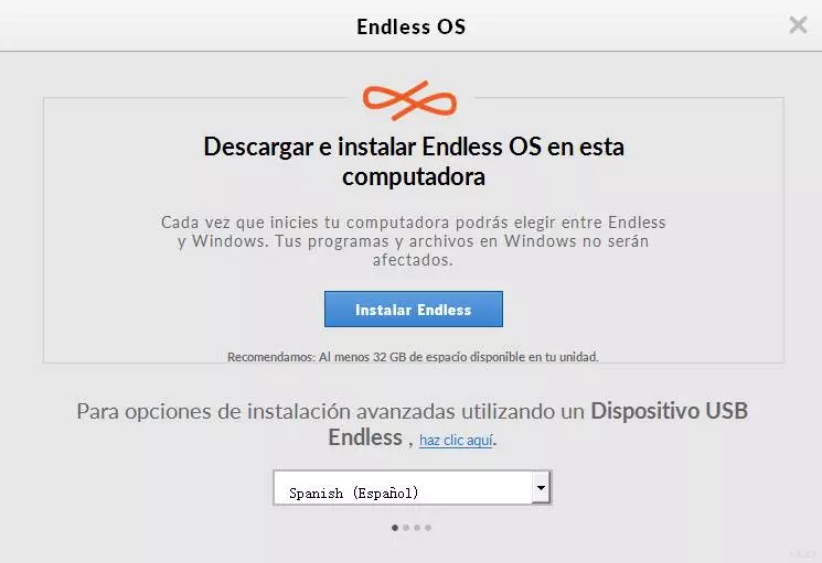 Instala Endless OS en Windows