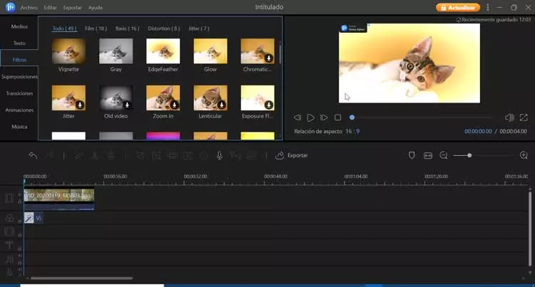 EaseUS Video Editor -suodattimet