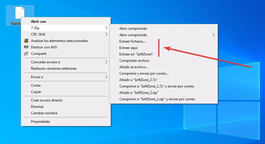 Decomprimi i file in Windows - 7Zip