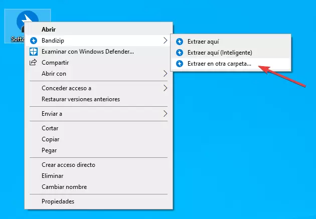 Unzip files in Windows - Bandizip