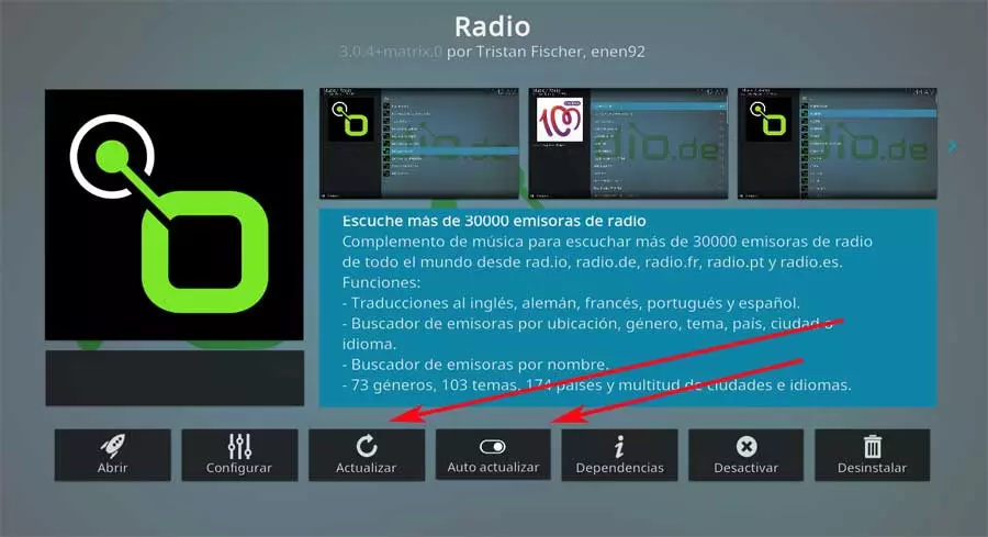 Mettre à jour les addons kodi