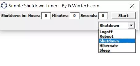 સરળ શટડાઉન ટાઈમર