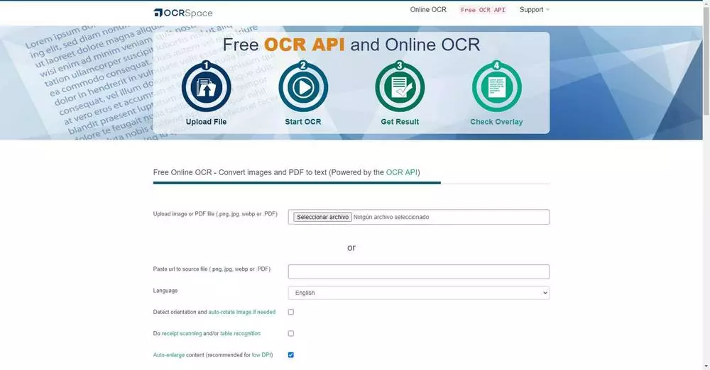 API OCR בחינם