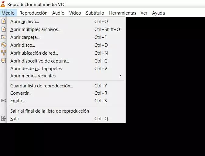 VLC afovoany menu