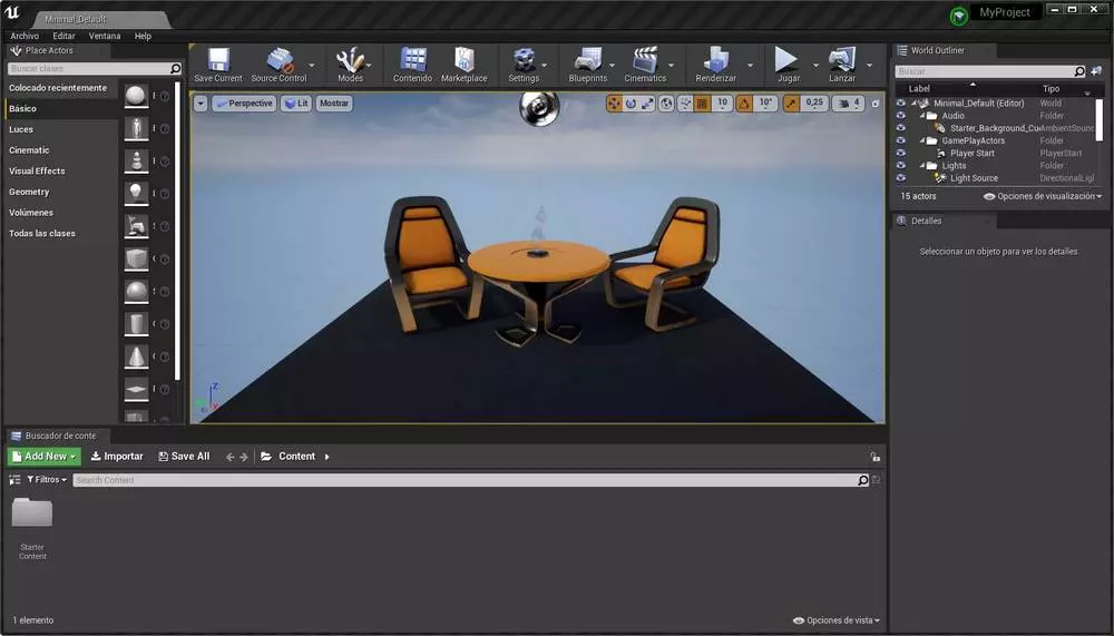 Giao diện Unreal Engine