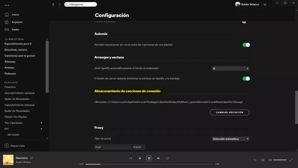 Jalur cache dina aplikasi Spotify