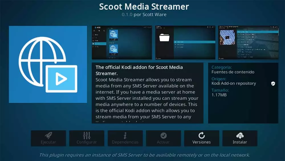 Scoot Media Streamer Kodi დანამატები