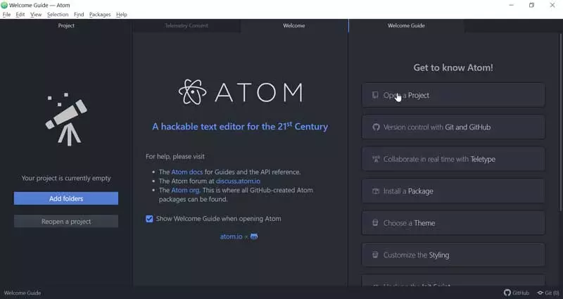 Atom interfície