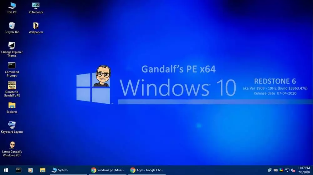 Gandalfin Windows 10PE - työpöytä