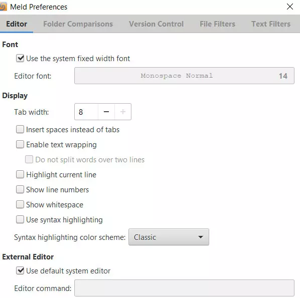 Meld compare files