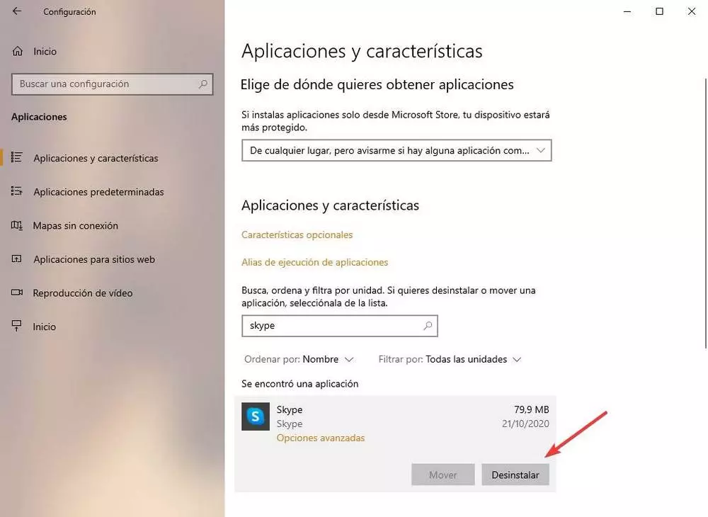 Dezinstalează Skype Windows 10