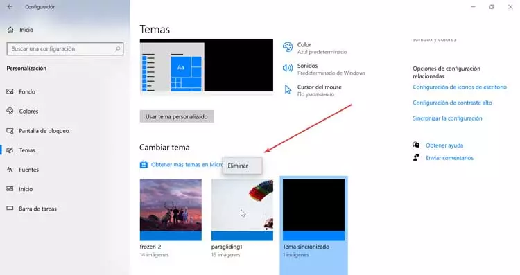 Padamkan tema dalam Windows 10