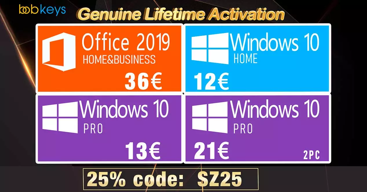 Okhiye bezomthetho abashibhile be Windows 10 I-Pro ne-Office 2019