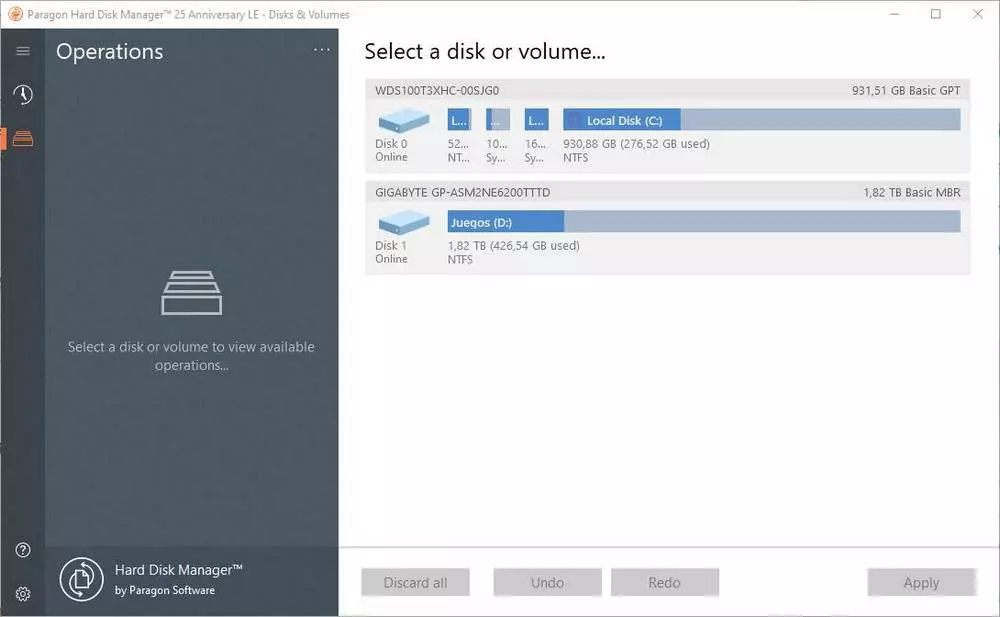 Paragon Hard Disk Manager - partitionshanterare