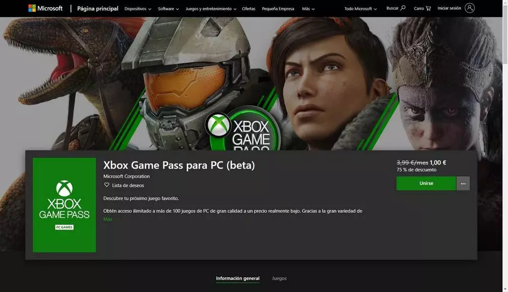 Xbox Game Pass één euro