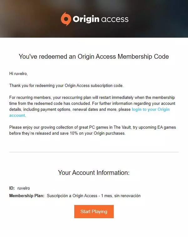 Mail Origin Access kostenloser Monat