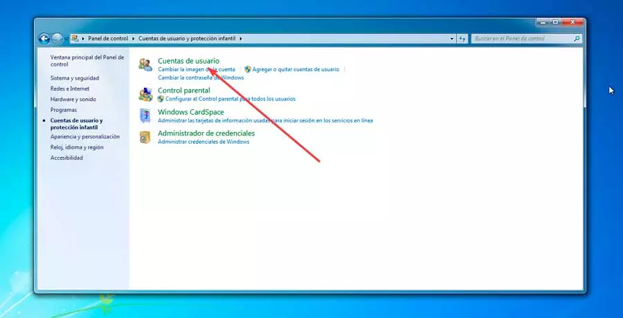 Contas de usuario en Windows 7