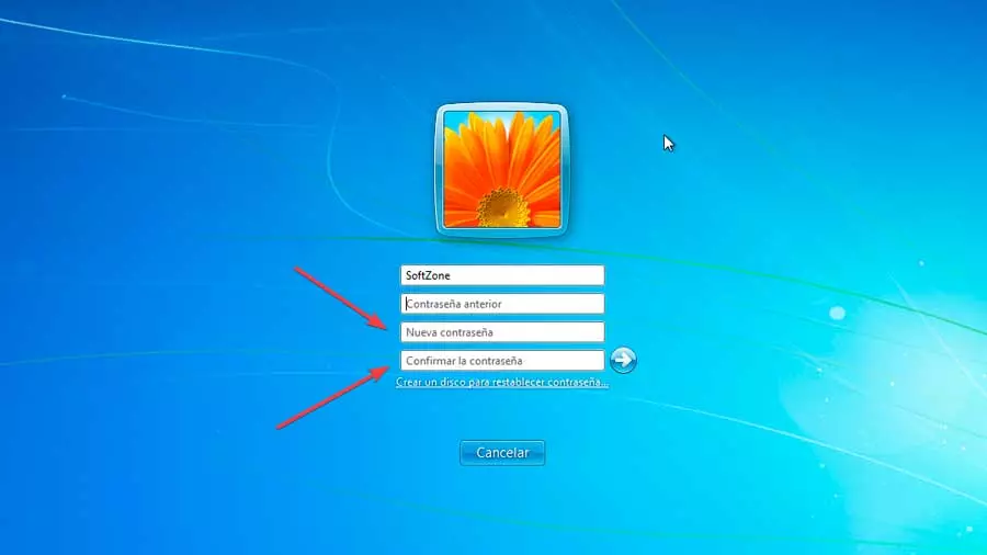 Cambia o contrasinal de Windows 7 desde Ctrl + Alt + Supr