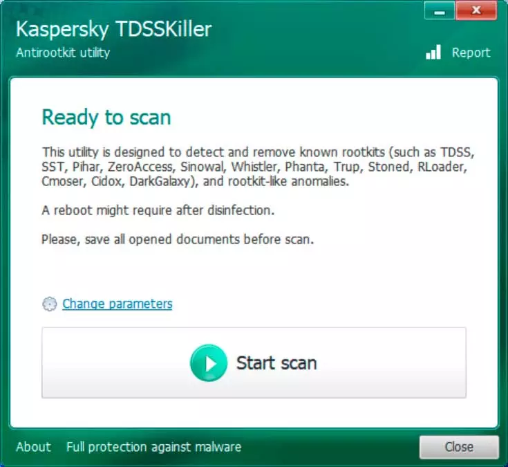 Kaspersky TDSSKiller scan