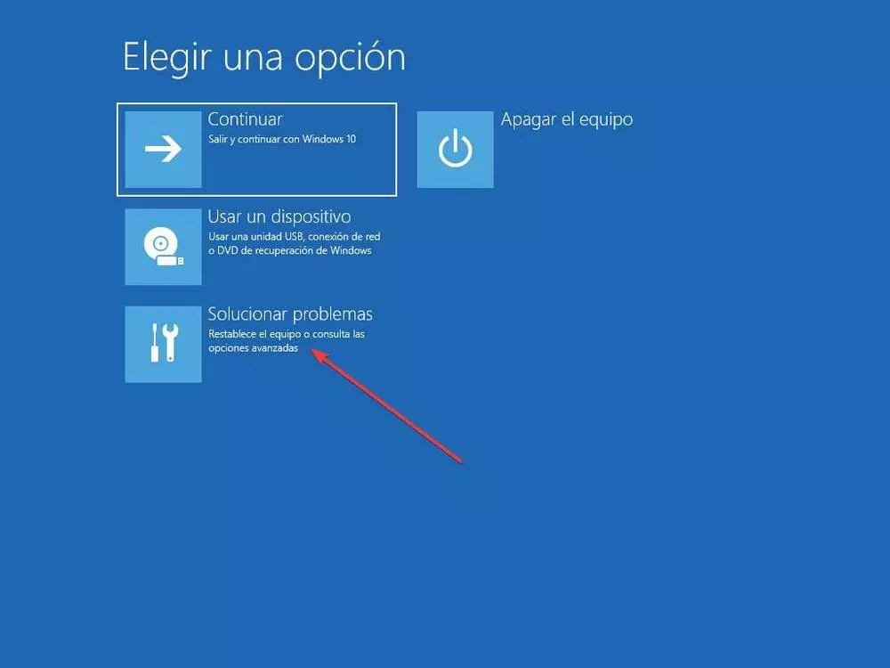 Reakiro opcioj de Windows 10 - 1
