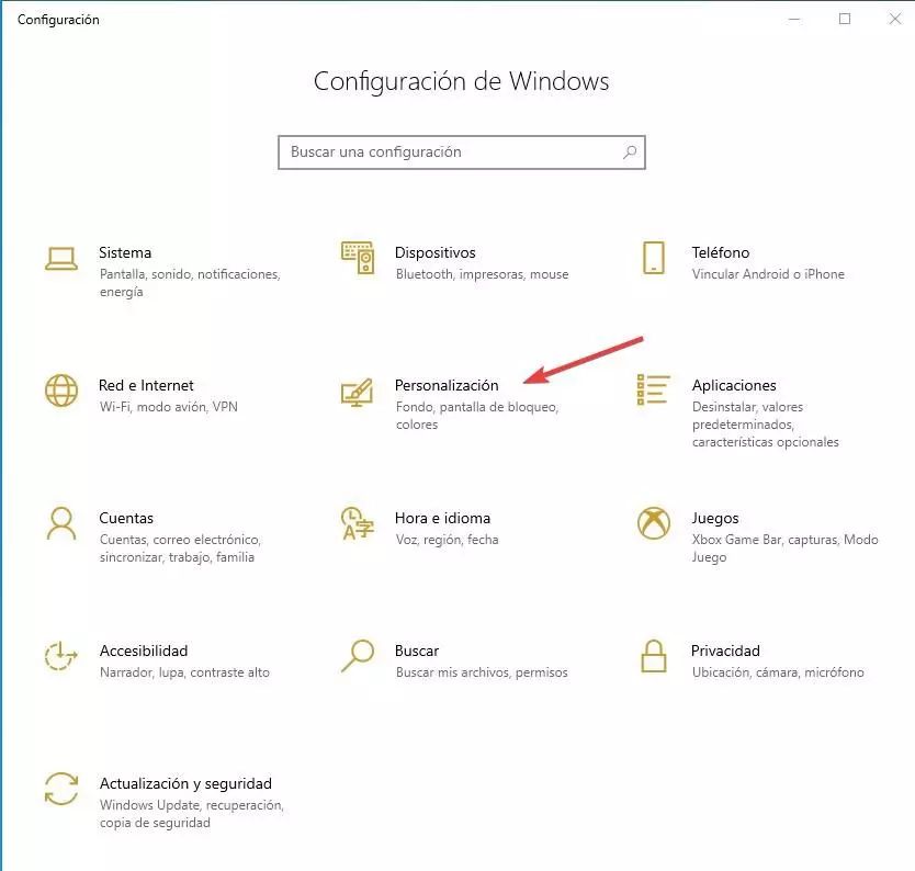windows settings personalization