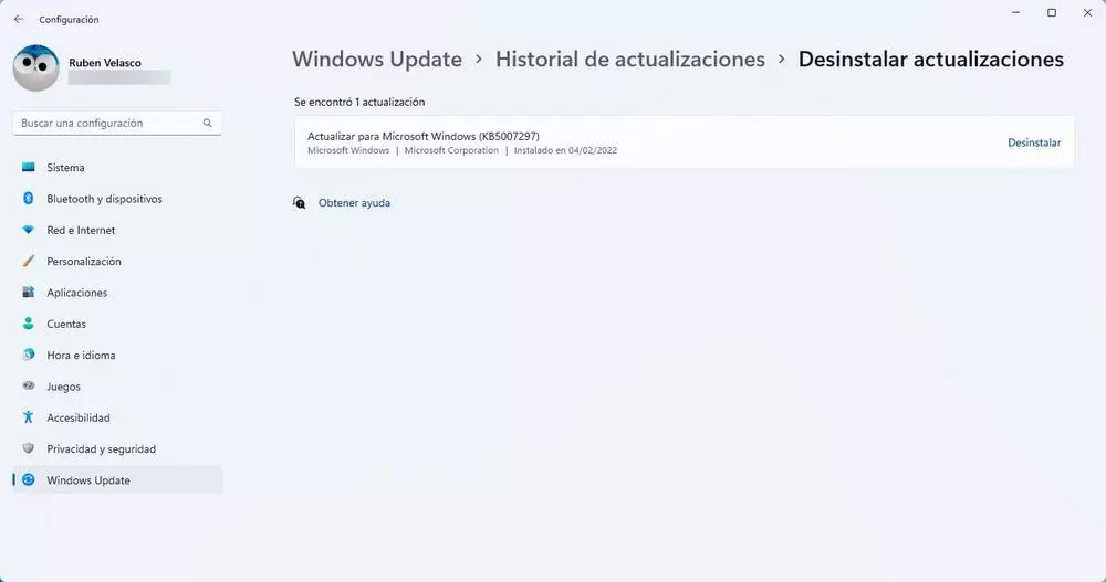 Odstranite posodobitve KB Windows 11