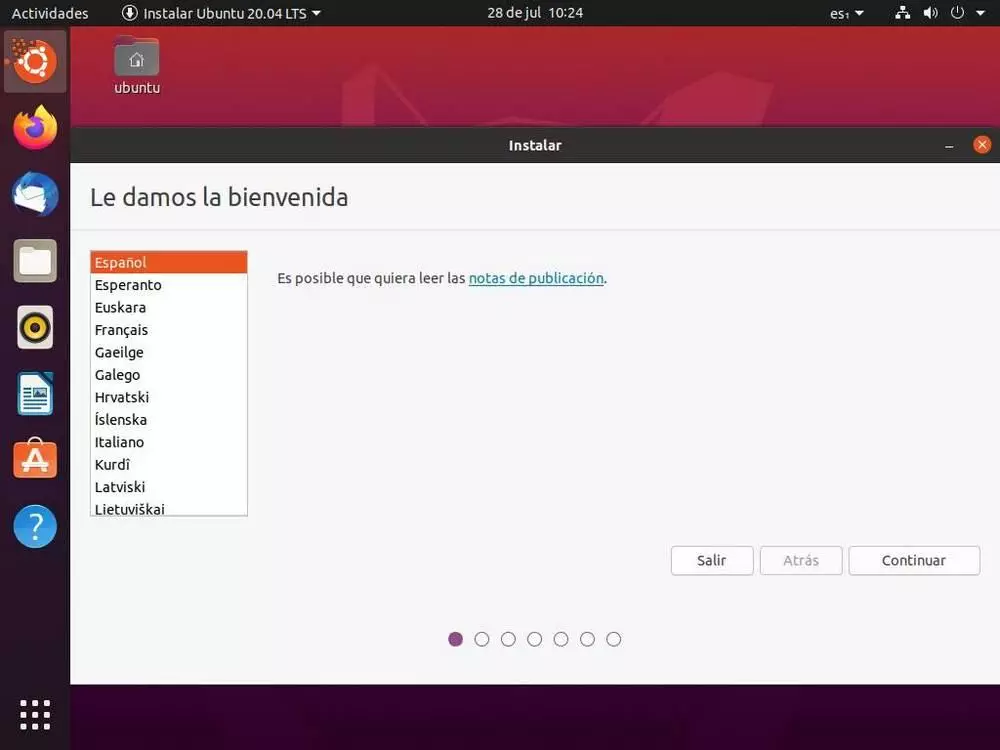 Installa Ubuntu - Scegli la lingua