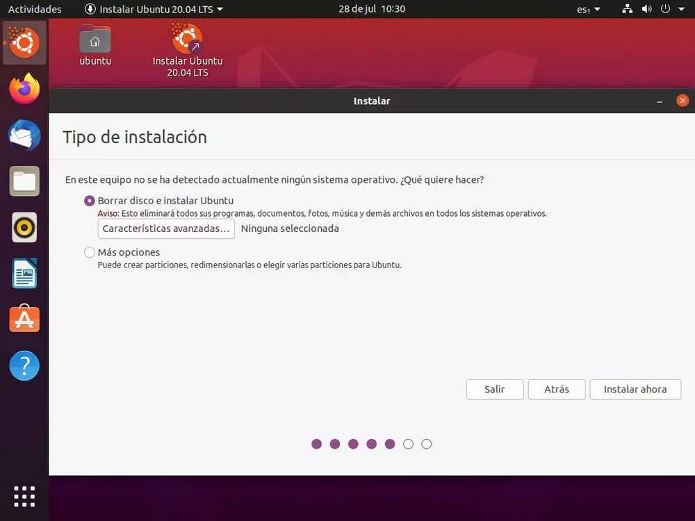 Az Ubuntu telepítése – partíciók létrehozása 1